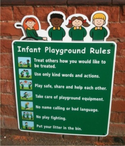 Character Wall Mounted ACM Play Area Rules - Signs 4 Schools